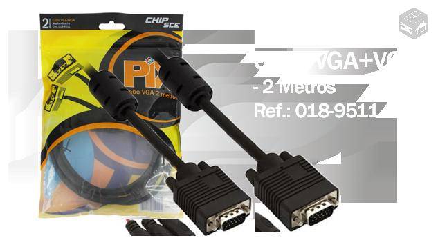 Cabo VGA SVGA RGB C/Filtro Bilindado 2mt - PIX - Ilha Suportes