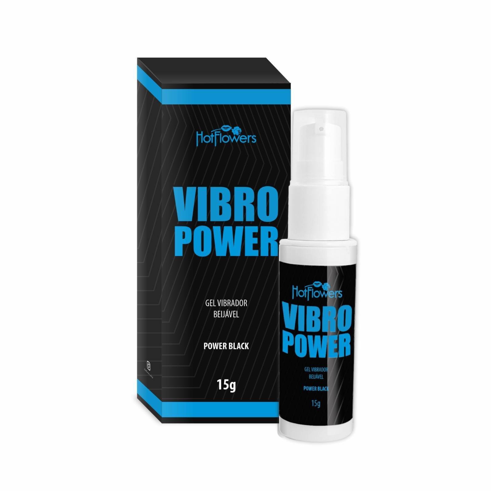 VIBRO POWER- Gel Beijável Com Sabor Power Black - HOT FLOWERS