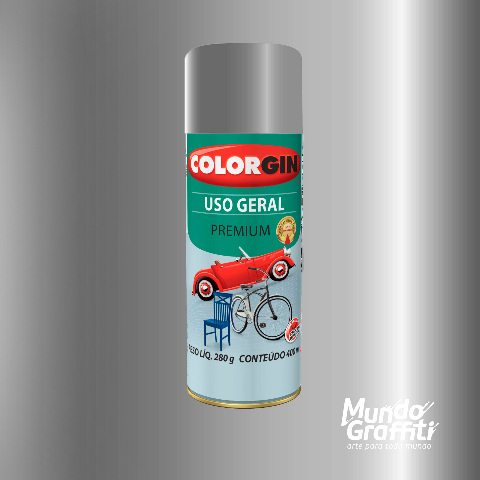 Tinta Spray Colorgin Uso Geral 57101 Grafite Executivo Metal - Mundo ...