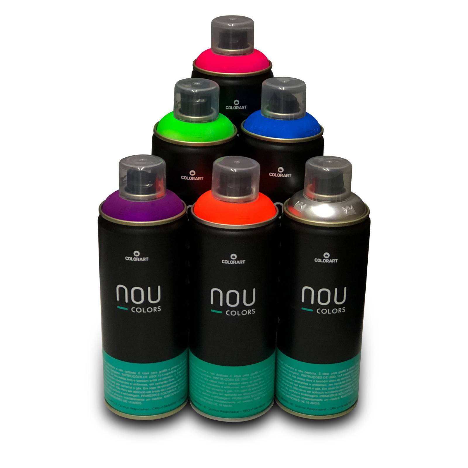 Kit Tinta Spray Pintura 6 latas NOU (cores a sua escolha) - Mundo Grafite