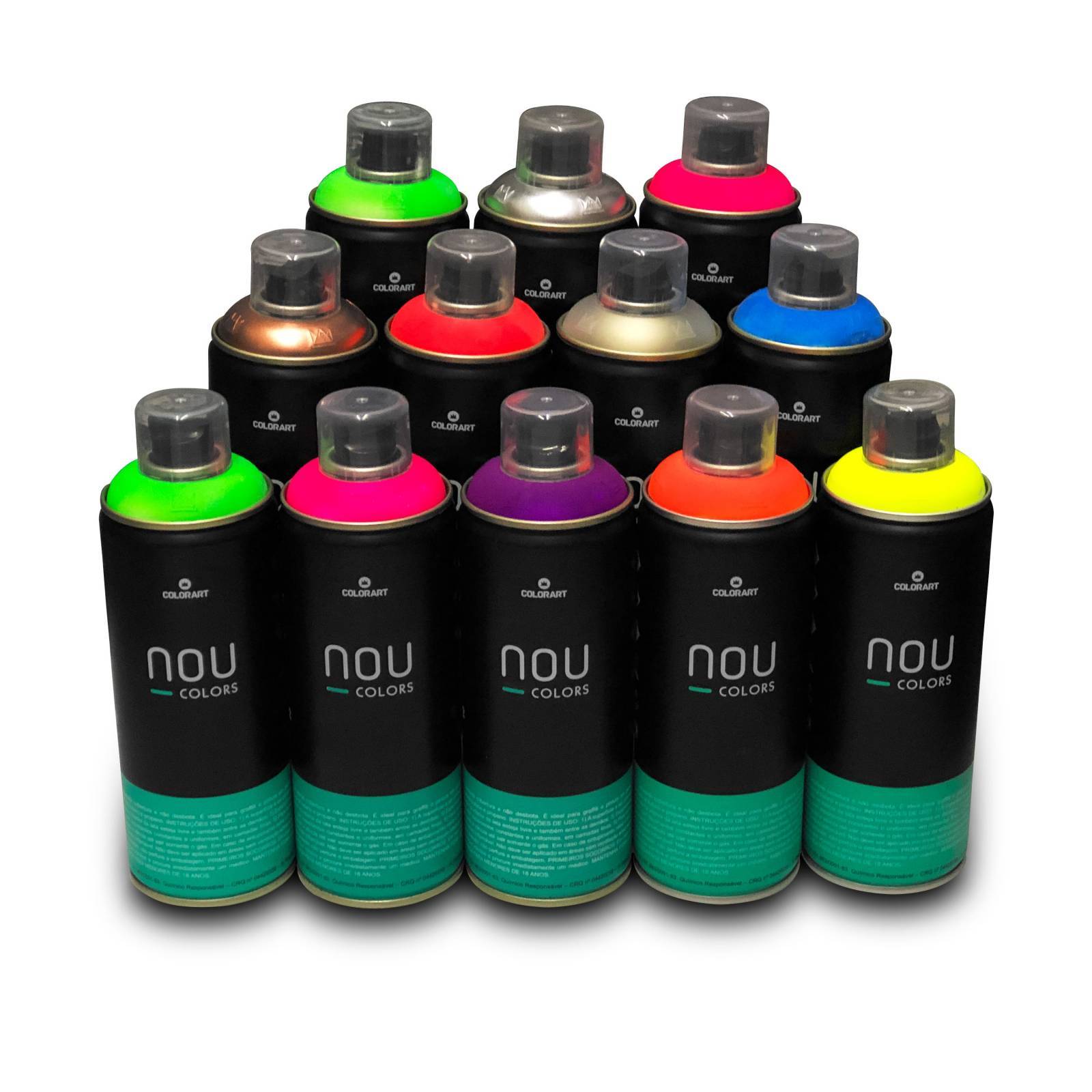 Kit Tinta Spray Pintura 12 latas NOU (cores a sua escolha) - Mundo Grafite