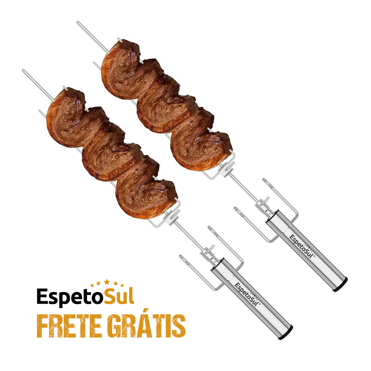 Espeto a Pilha Giratório com Garra Longa Inclusa - Espetosul - EspetoSul