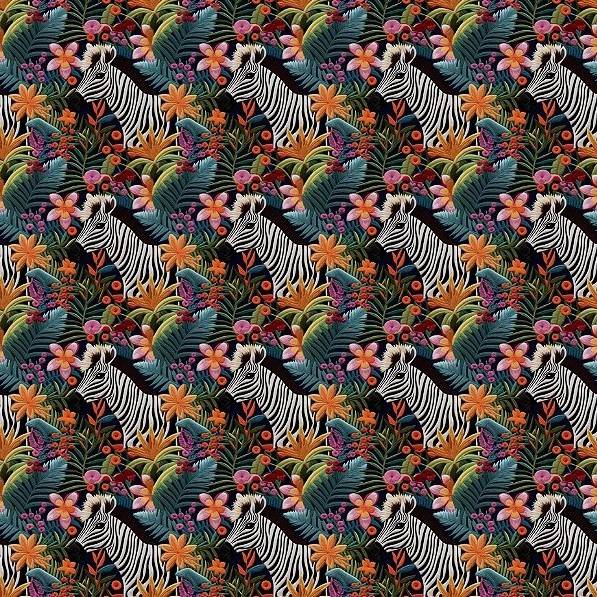 Tecido Tricoline Digital Estampado Zebra Tropical - Ref. D43 ...