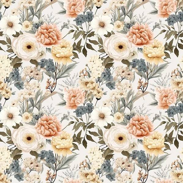 Tecido Tricoline Digital Estampado Floral Dália Tom Pastel - Armarinhos ...