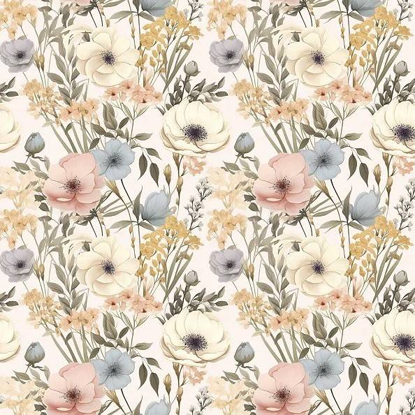 Tricoline Digital Floral Papoulas Tom Pastel - Ref. D469 - Armarinhos ...