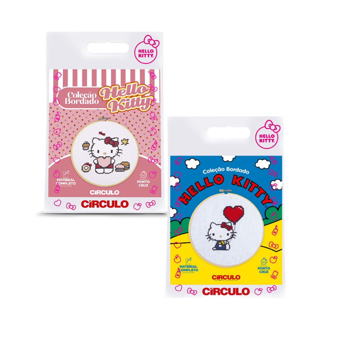 Kit Bordado - Coleção Hello Kitty - Unitário - Círculo - Armarinhos Nodari