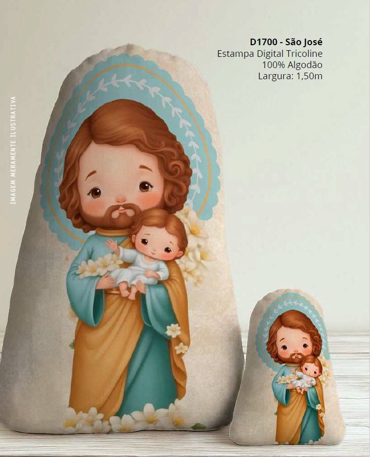 Tecido Tricoline Digital Painel Santinhos São José - Ref. - Armarinhos ...