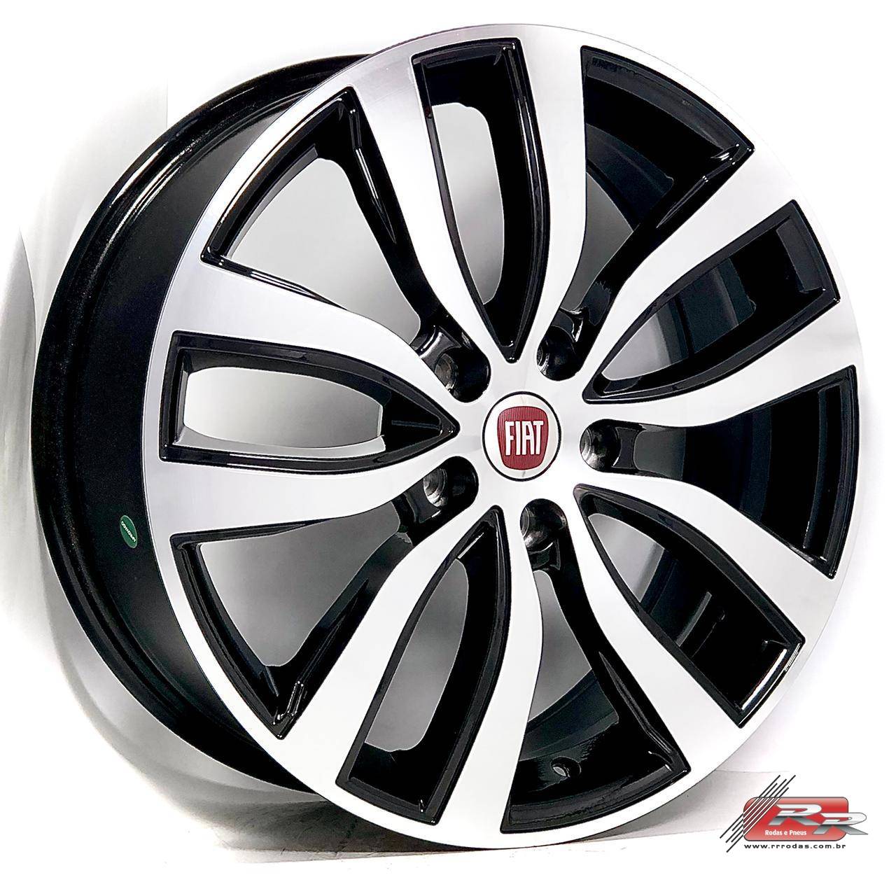 JOGO DE RODA FIAT TORO REPLICA RAMLOW P5080 18X7 DIAMANTADA PRETA 5X110 ...