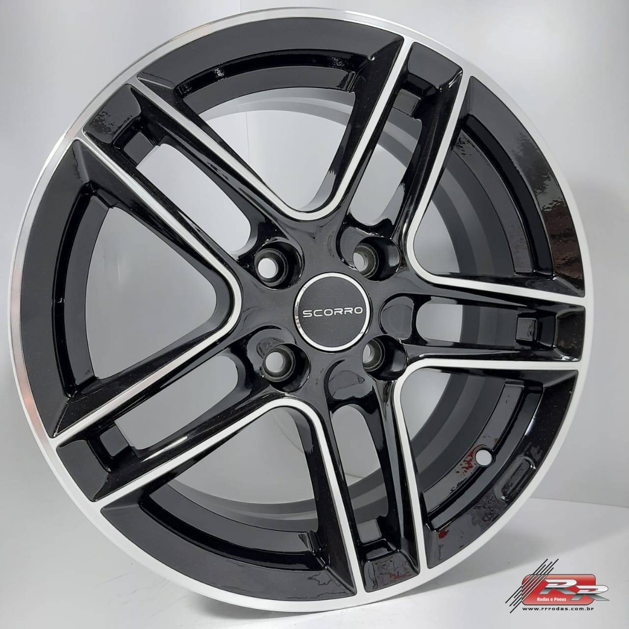 JOGO DE RODA S217 ESPORTIVA SCORRO 14X6 DIAMANTADO PRETO 4X100 ET 40 ...