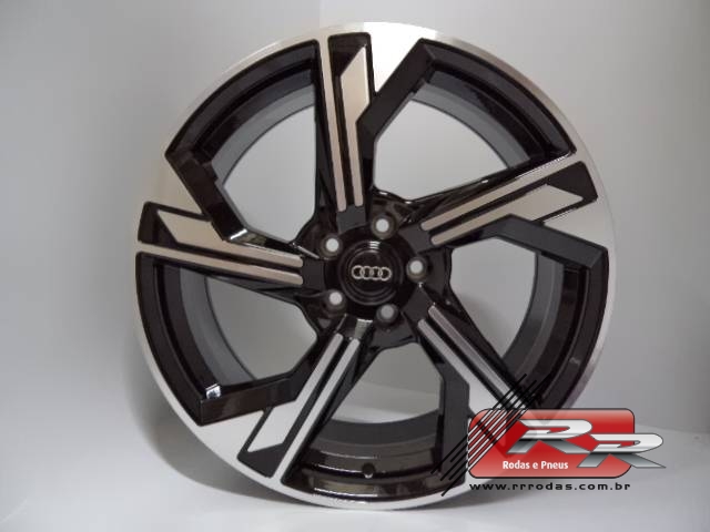 JOGO DE RODA AUDI RS5 2020 REPLICA RAMLOW P6080 20X8 DIAMANTADO PRETO 5X112 ET 40 - RR Rodas