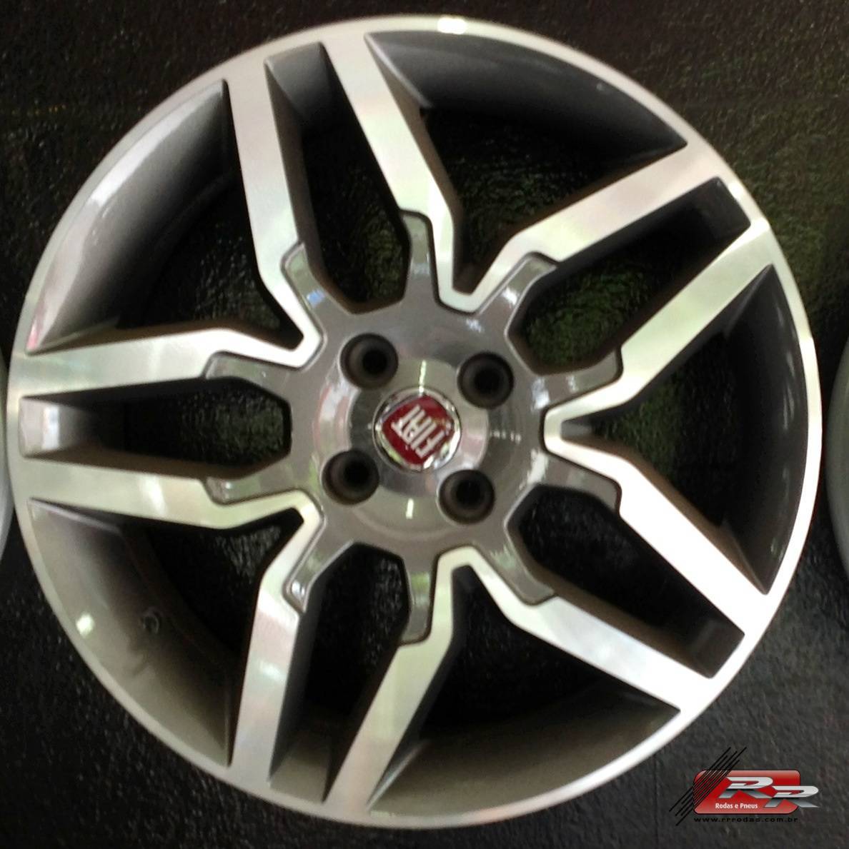 JOGO DE RODA FIAT IDEA SPORT ZUNKY ZK530 17X6 DIAMANTADO GRAFITE 4X98 ...