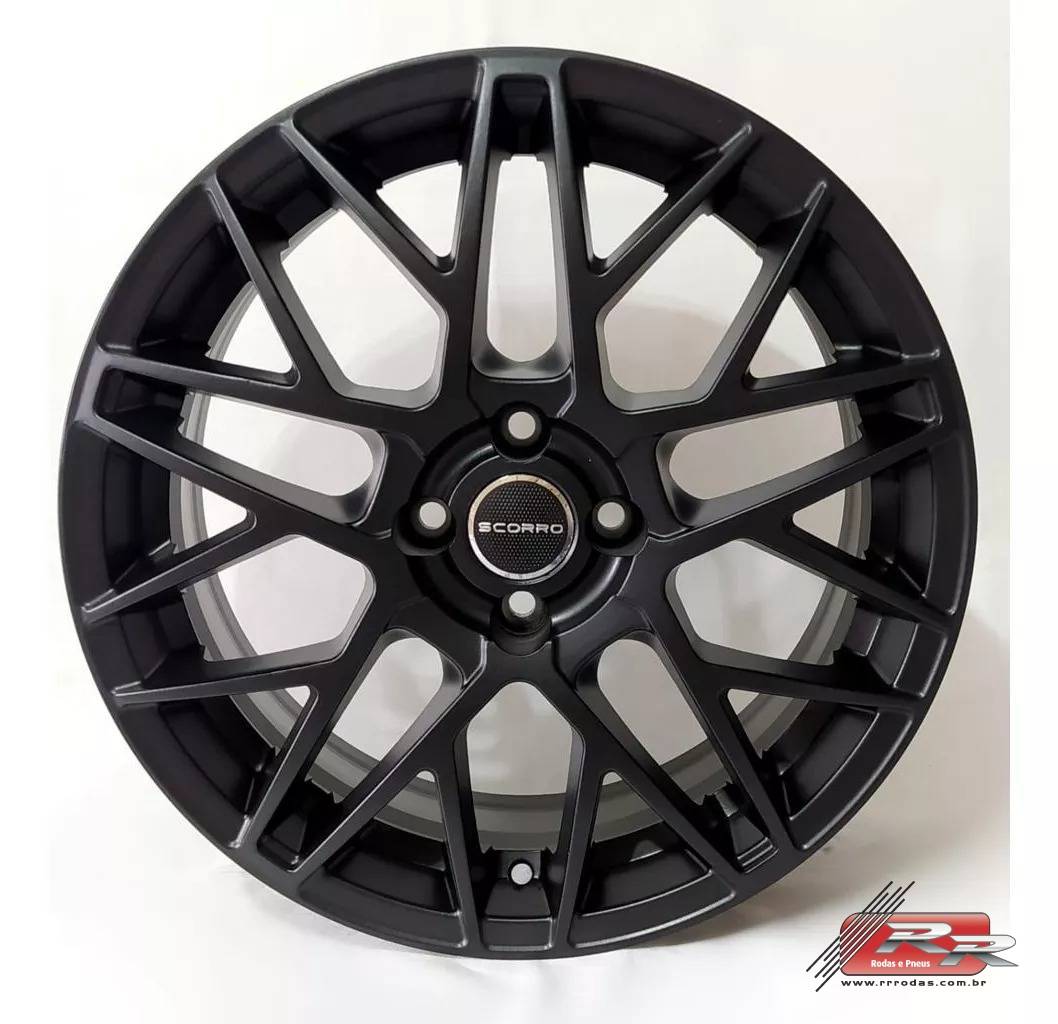 JOGO DE RODA S222 ESPORTIVA SCORRO 17X7 PRETO 4X100 ET 40 - RR Rodas