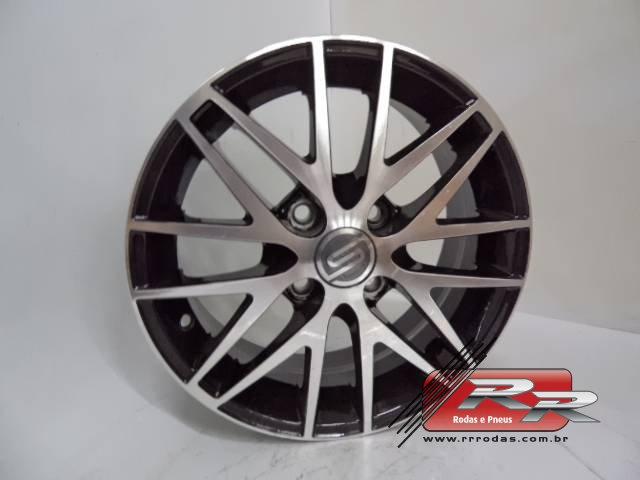 JOGO DE RODA S225 ESPORTIVA SCORRO 13X5,5 DIAMANTADO PRETO 4X100 ET 36 ...